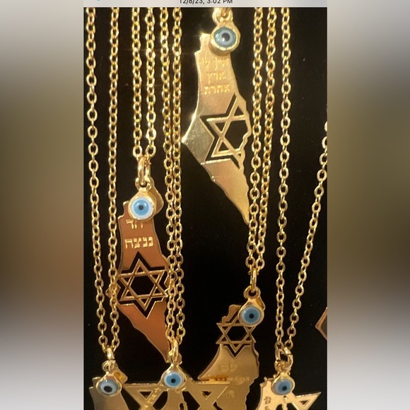 Hand Crafted | Jewelry | New Israel Map Star Of David Necklace Gold Or ...
